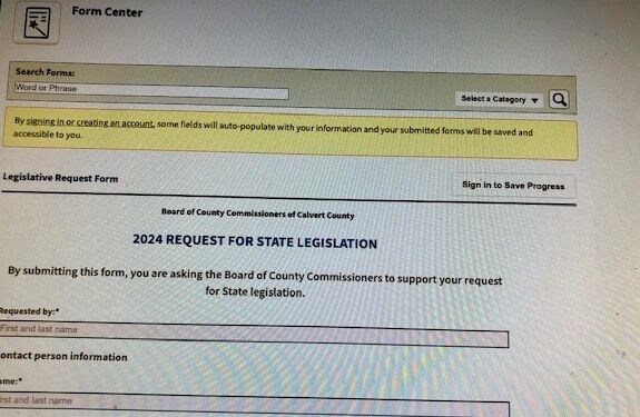 Calvert board gets local bill process started early | Local News ...