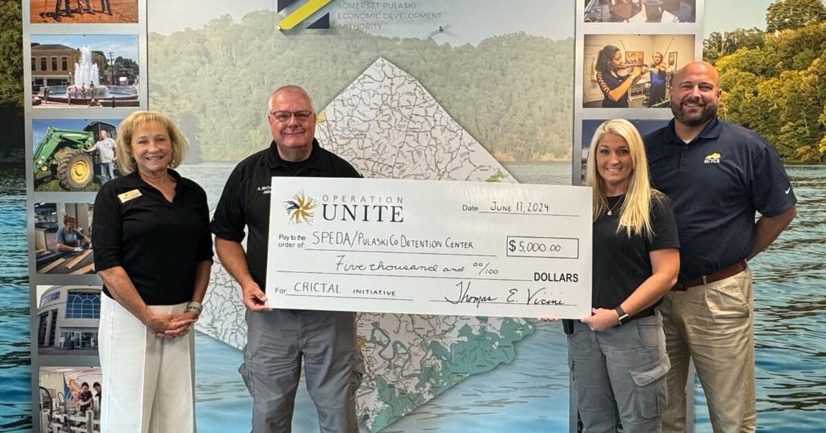 SPEDA donates $5,000 UNITE funding award to inmate re-entry program ...
