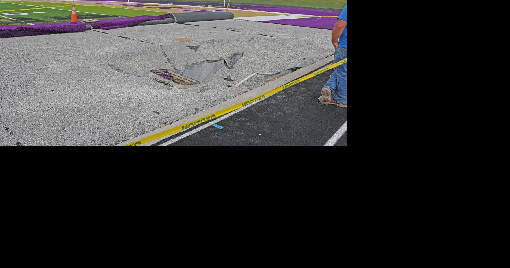 Drainage problem causes hole on SHS football field | News | somerset ...