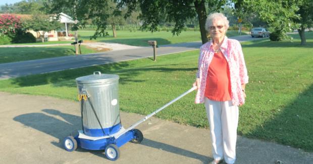 Motorized garbage can cart a cool gadget for local woman | Local News ...