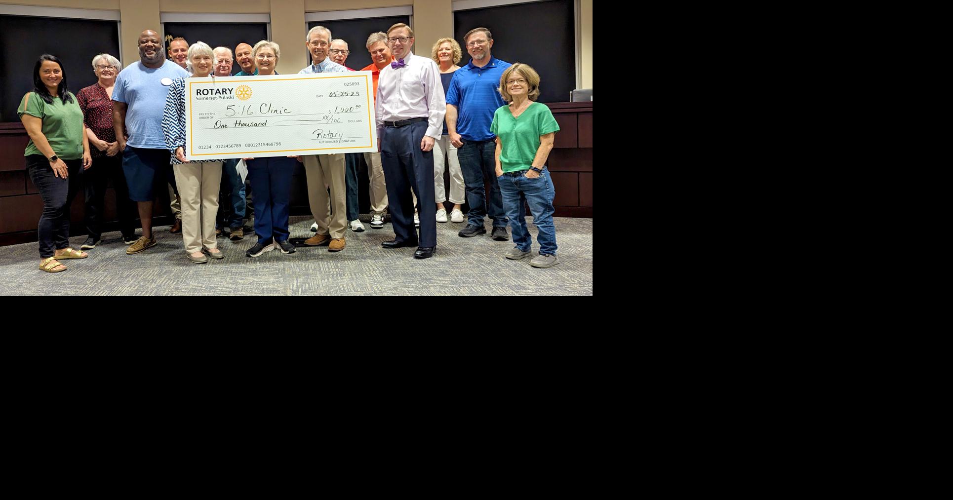 Rotary Club donates to 5:16 Clinic | Community | somerset-kentucky.com