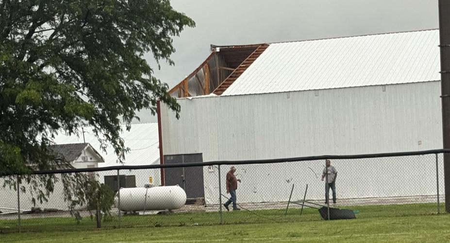 High winds damage structures at Pekin school | Fairfield News ...