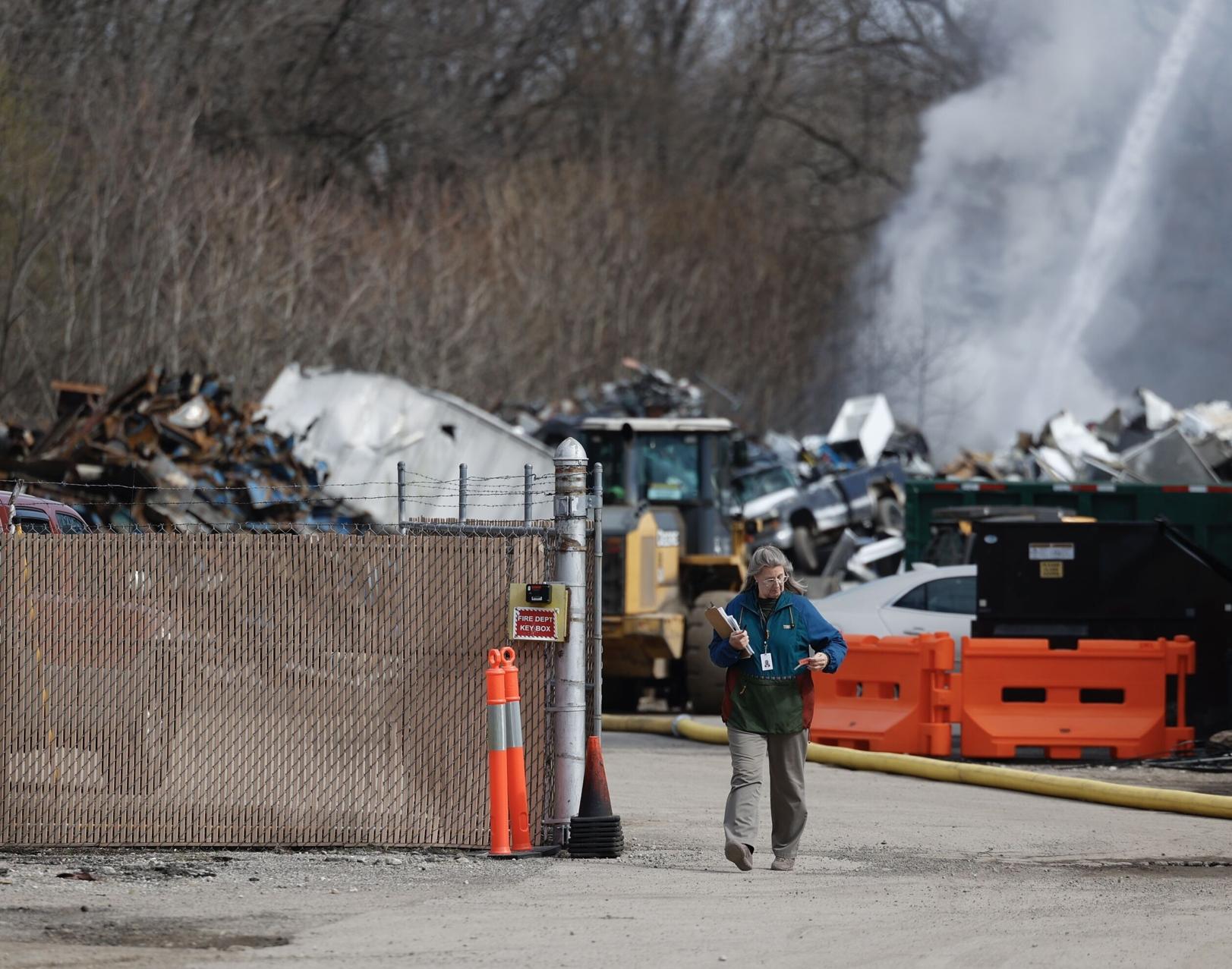 Large fire at Springfield recycling facility could be seen for miles ...
