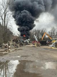 Large fire at Springfield recycling facility could be seen for miles ...