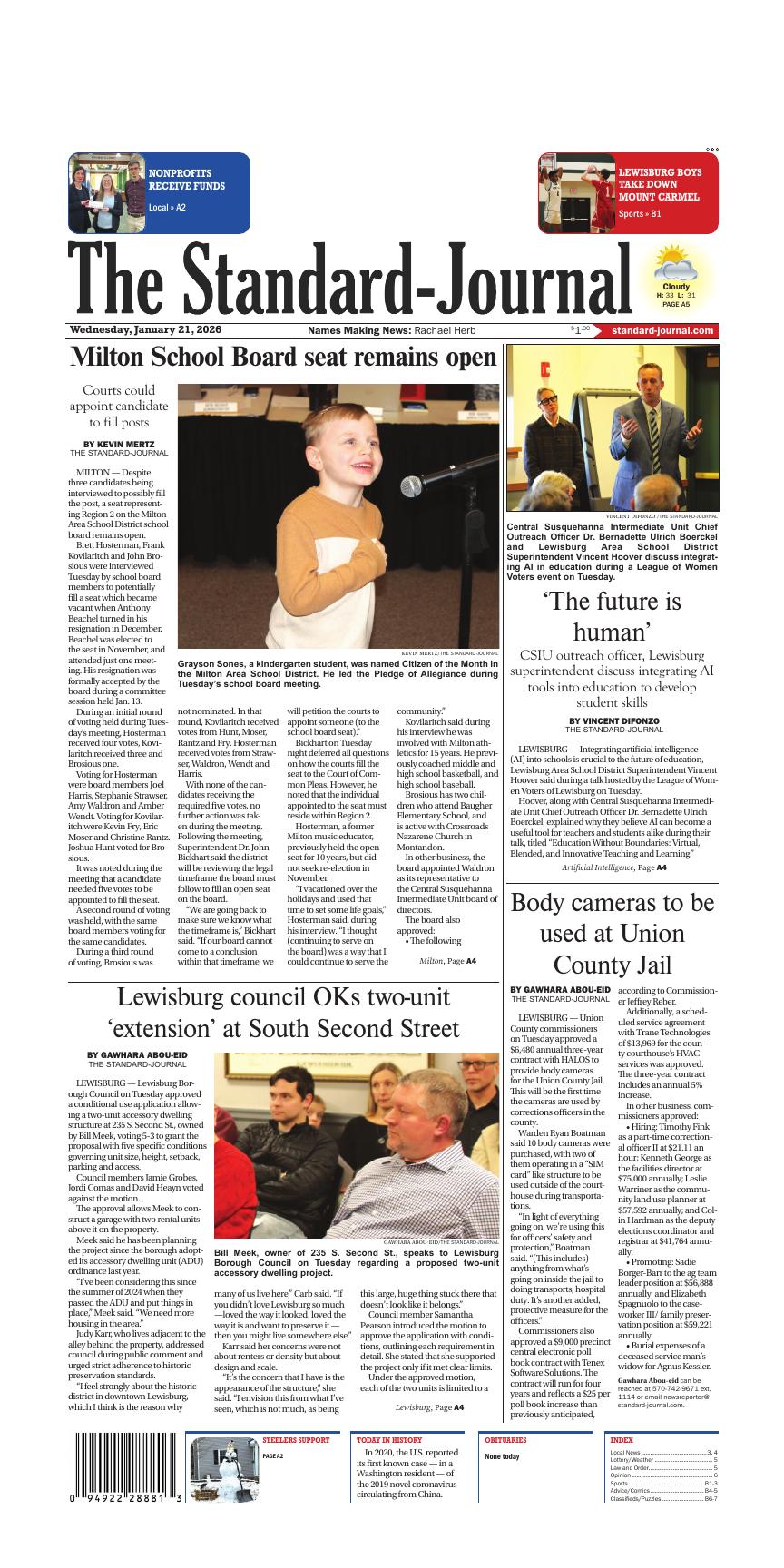 Page A1 | e-Edition | standard-journal.com