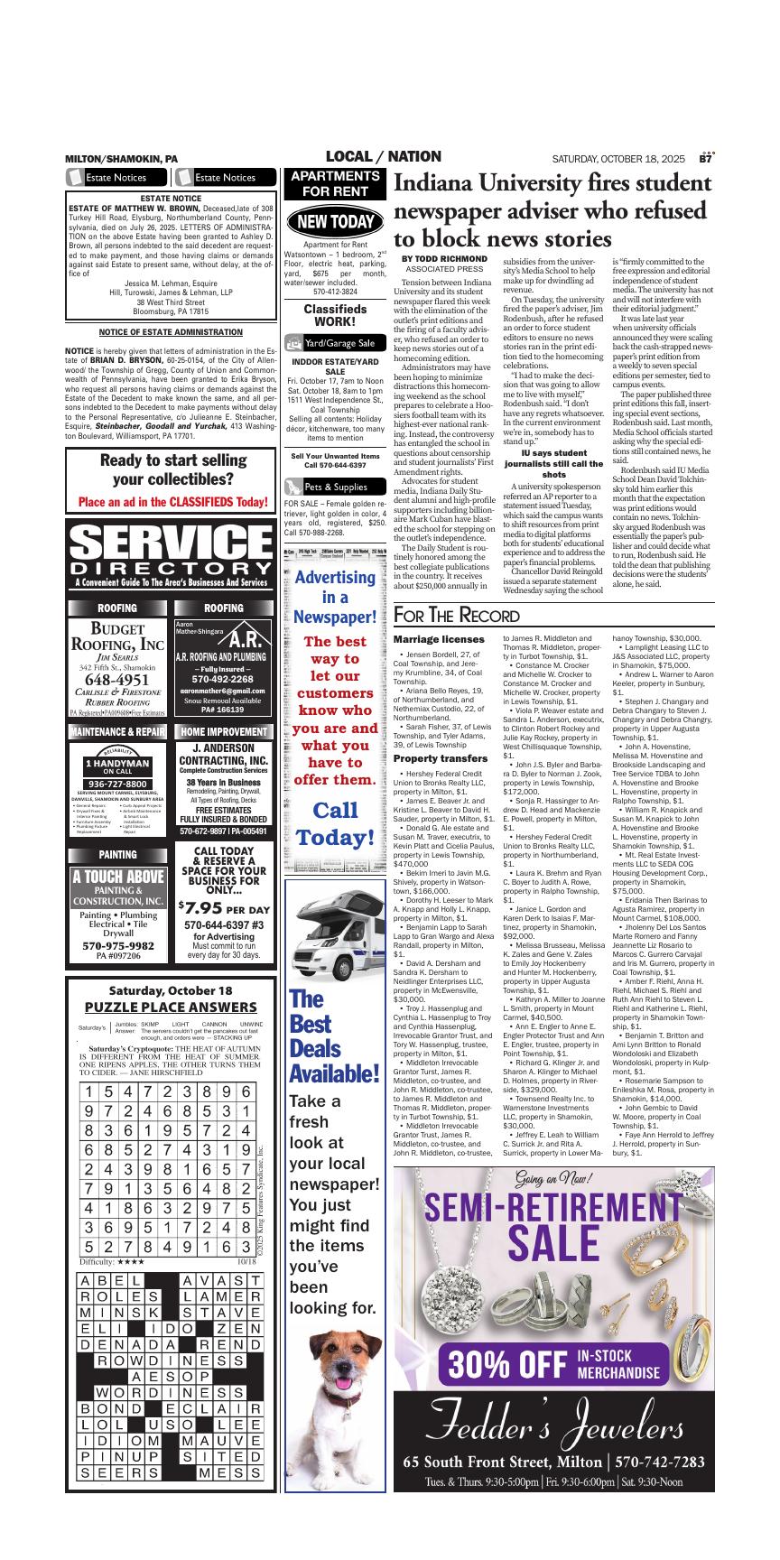 Page B7 | e-Edition | standard-journal.com
