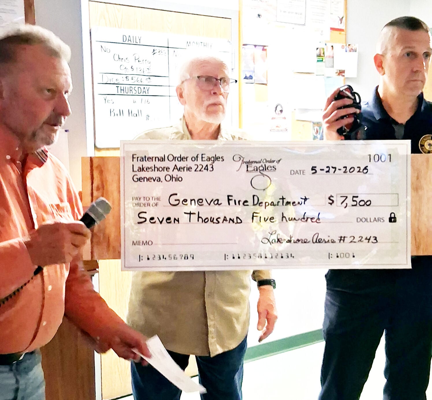 Geneva Eagles Club donates $7.500 to fire department for thermal ...