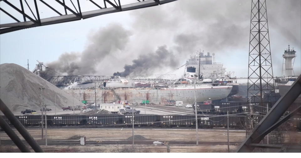 Ship fire in Ashtabula Harbor | Multimedia | starbeacon.com