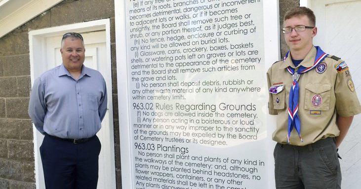 Sign installed at Eastlake Cemetery by Eagle Scout | Local News ...