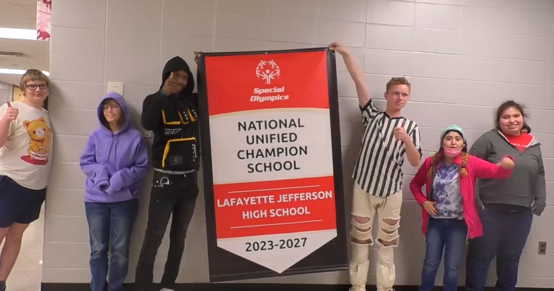 Jefferson High School celebrates Unified Champion status with banner ...