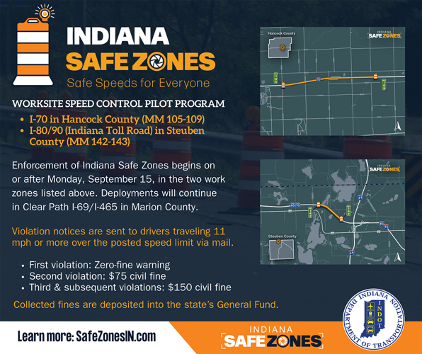 Indiana expands Safe Zones worksite program to I-70 and I-80/90 | Local ...