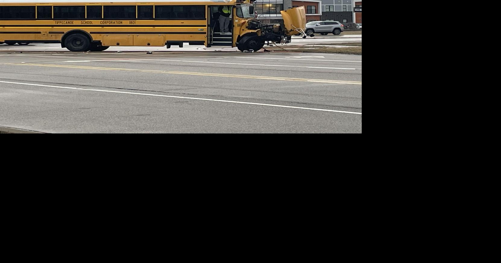 Three-vehicle crash involving school bus clears, no children onboard ...