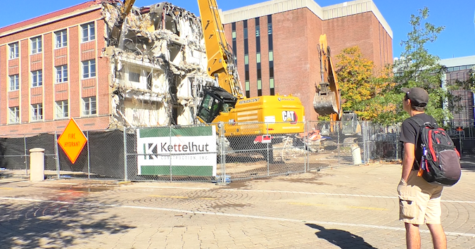 A few bricks lower... Purdue's Heavilon Hall comes down | Homepage ...