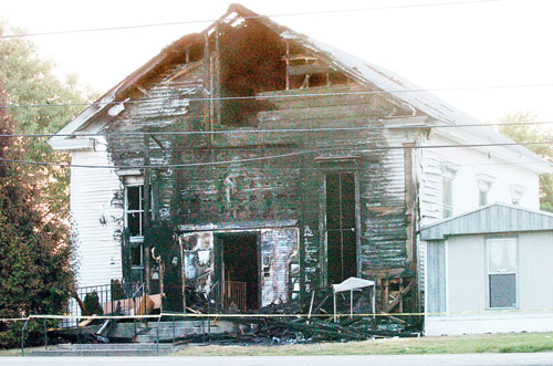 Fire damages Templeville Community Church,br>Steeple struck by ...