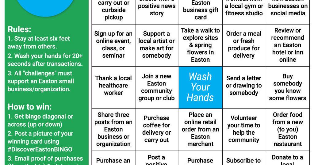 Discover Easton introduces Social Distancing Bingo | Business | stardem.com