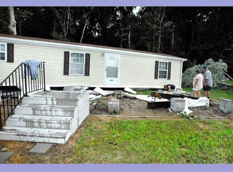 Powerful winds knock mobile home off foundation blocks | News | stardem.com