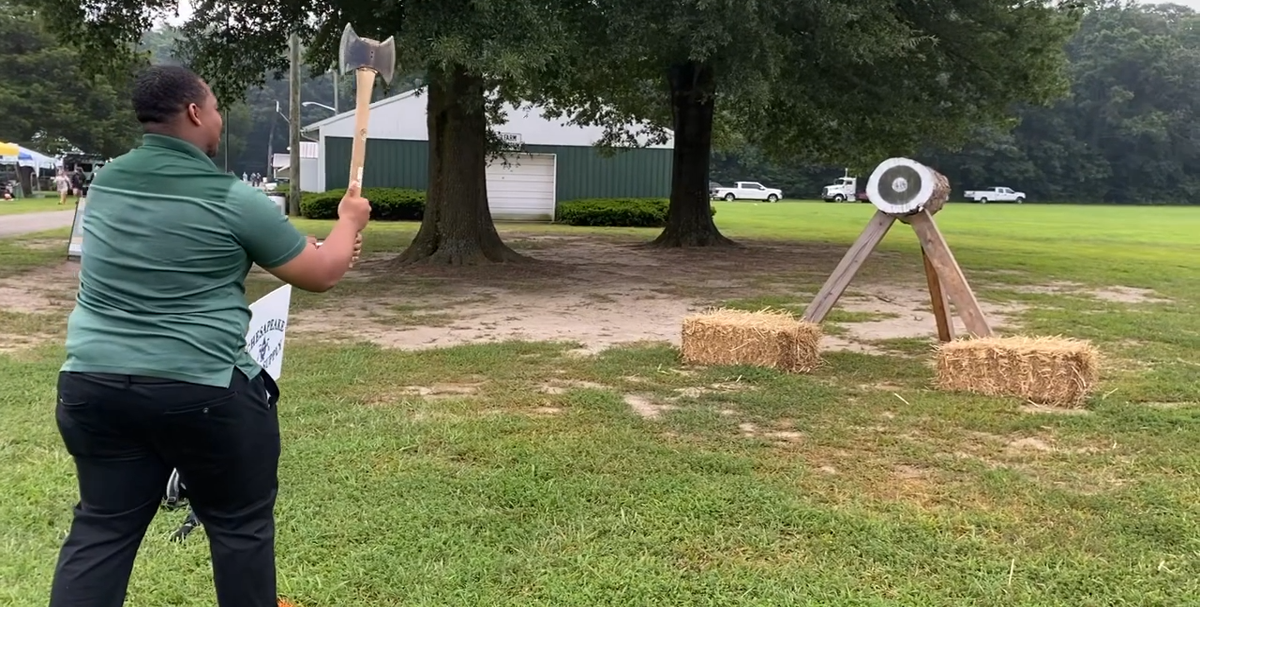 A lesson learned at the fair: the proper form for throwing an axe ...