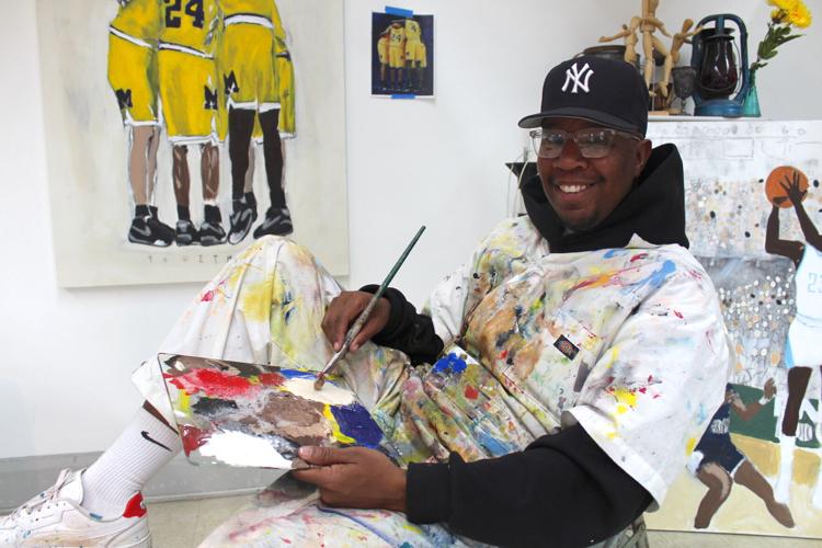 Art and basketball: Shelton Hawkins brings his art to downtown Easton ...