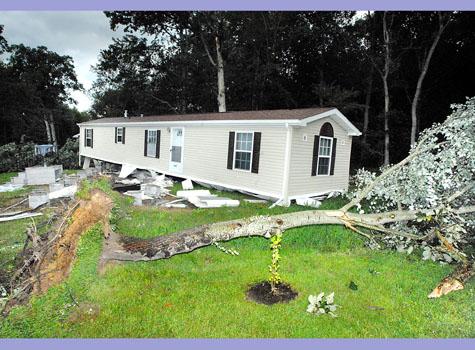 Powerful winds knock mobile home off foundation blocks | News | stardem.com