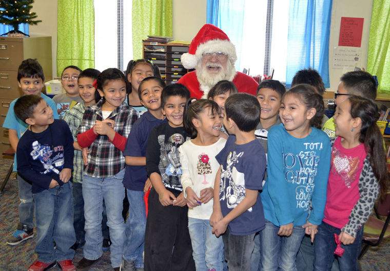 Santa visits Roosevelt Elementary