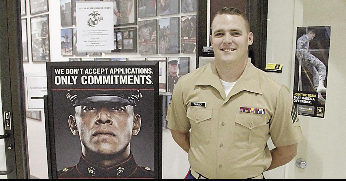 Sgt. Brock Tarver enjoys his job as the Marine Corps recruiter