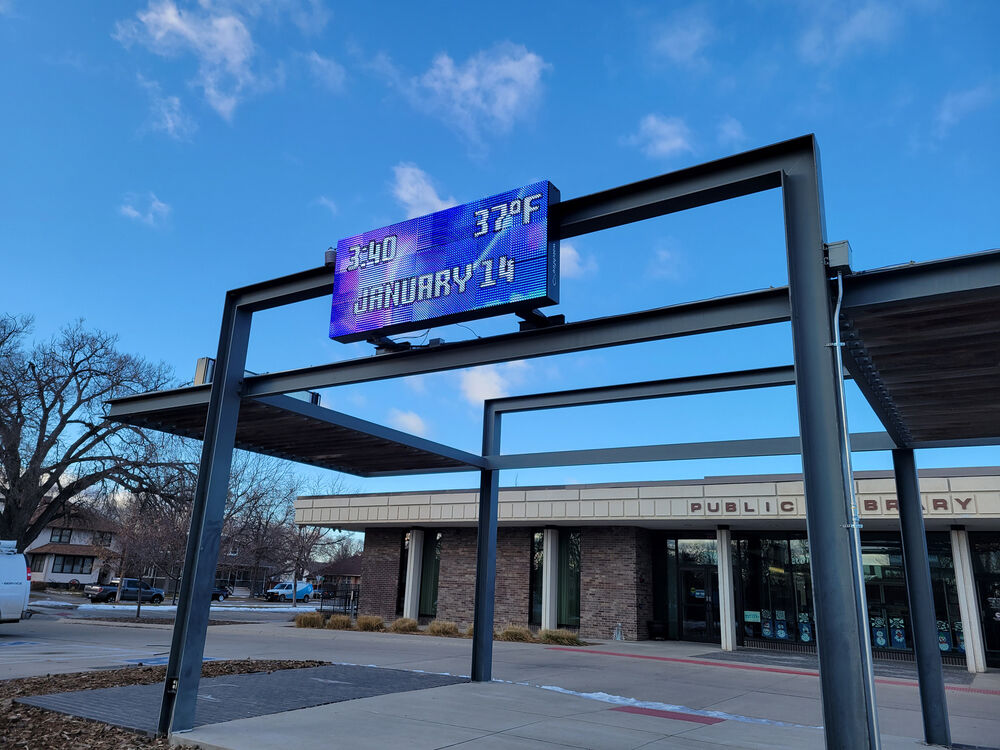 New digital signs at Scottsbluff Library