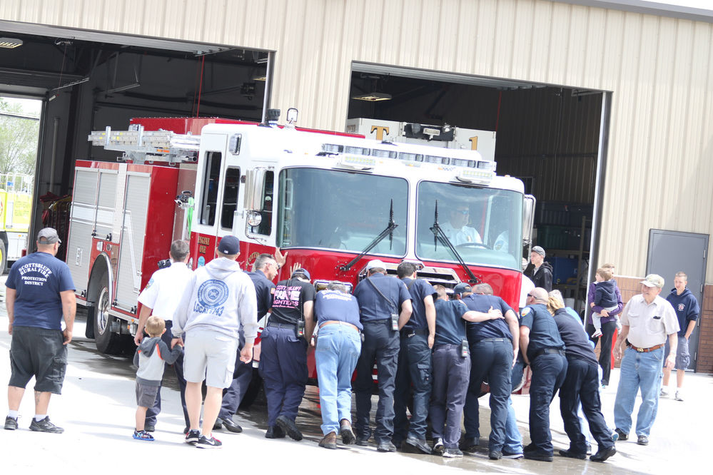 Scottsbluff Fire Department's wetting ceremony introduces new truck