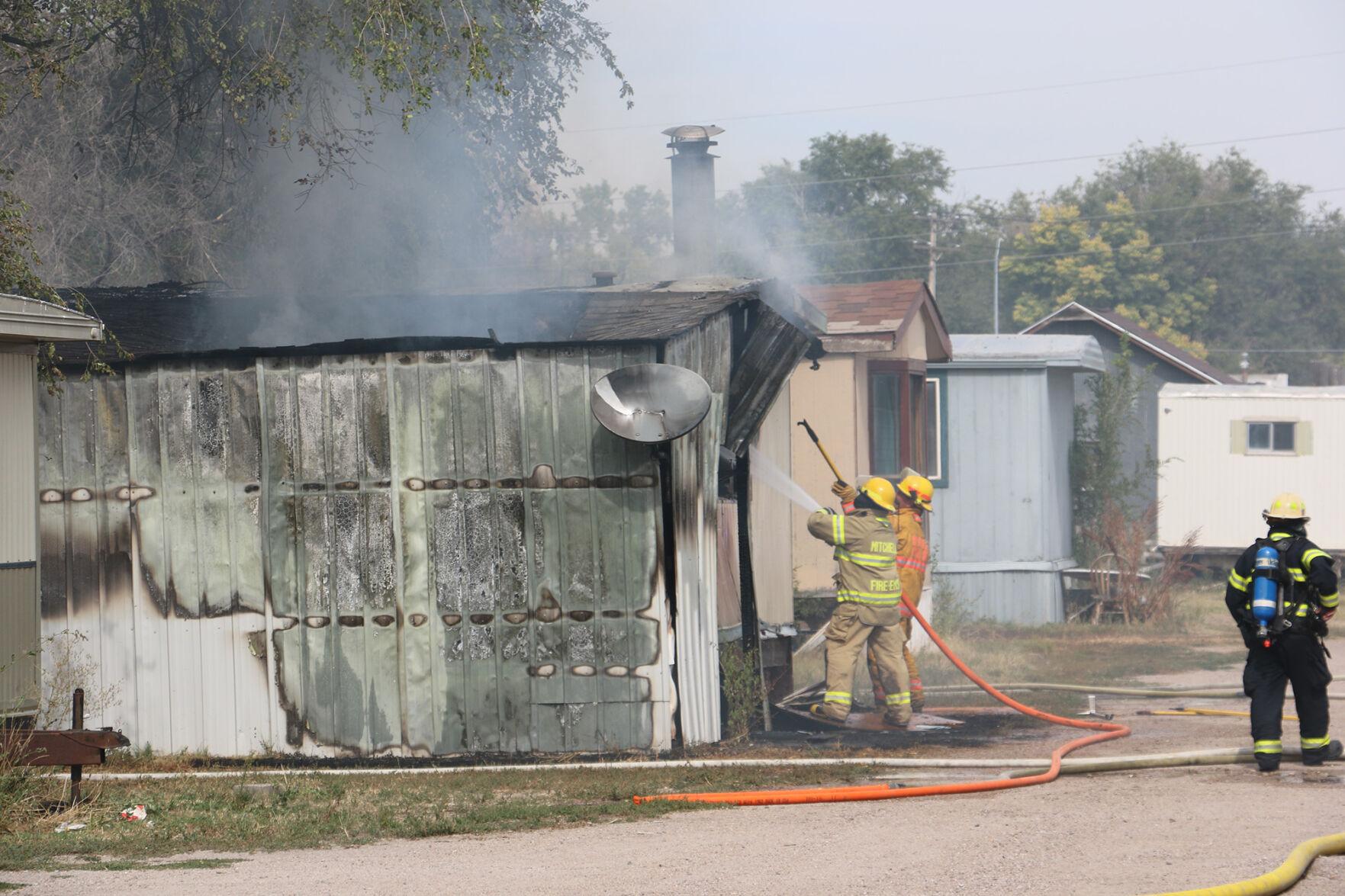 Fire destroys Mitchell mobile home