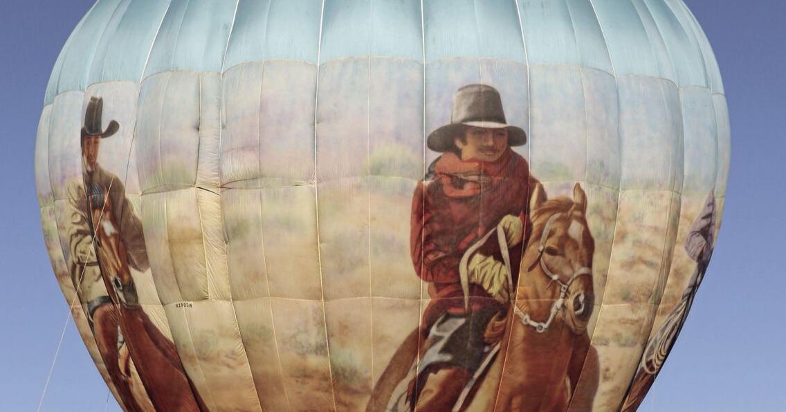 Soaring with Western Spirit: Hand-painted hot air balloon Western ...