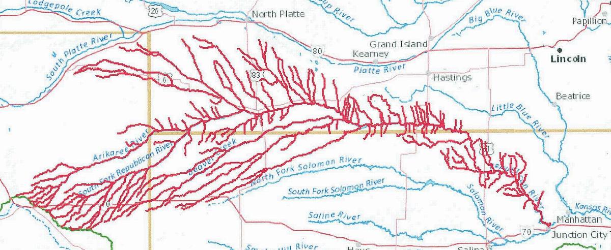 Major Nebraska Rivers and their drainages: The Republican River