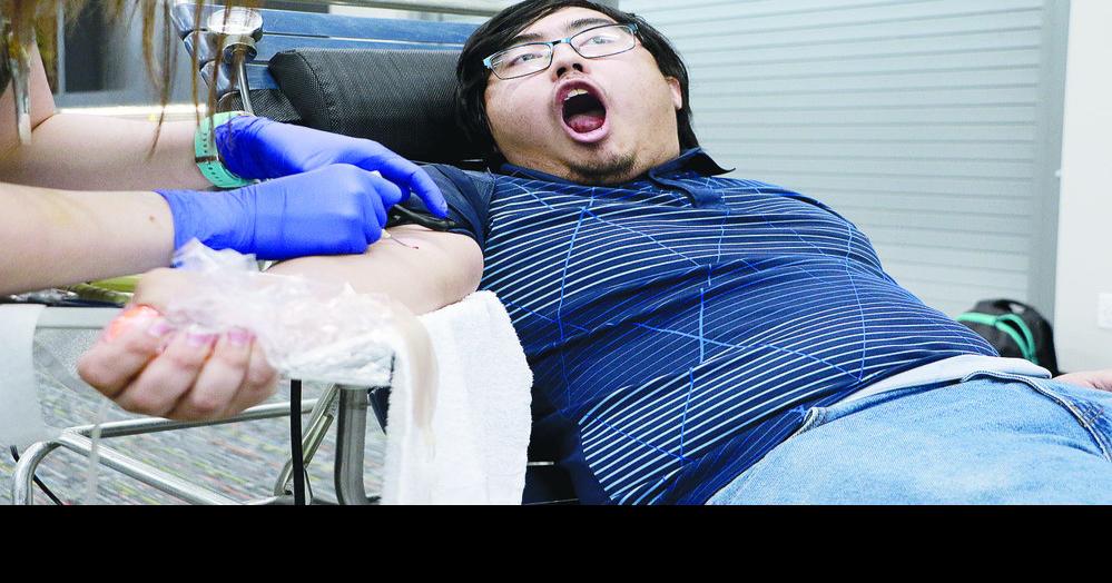 Students donate blood for the community blood bank