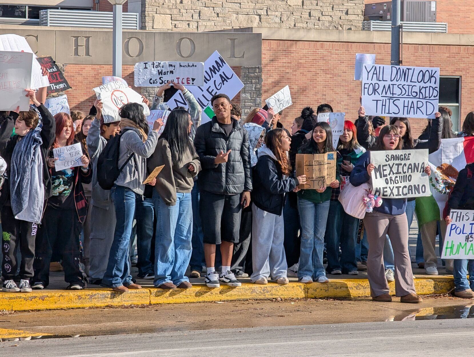 Photos: Students protest ICE actions outside Fremont High School