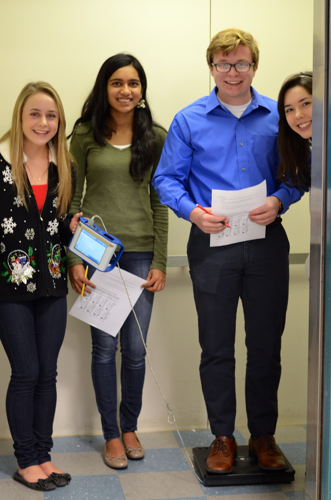 FMHS students ride campus elevator to test Newton’s Second Law of ...