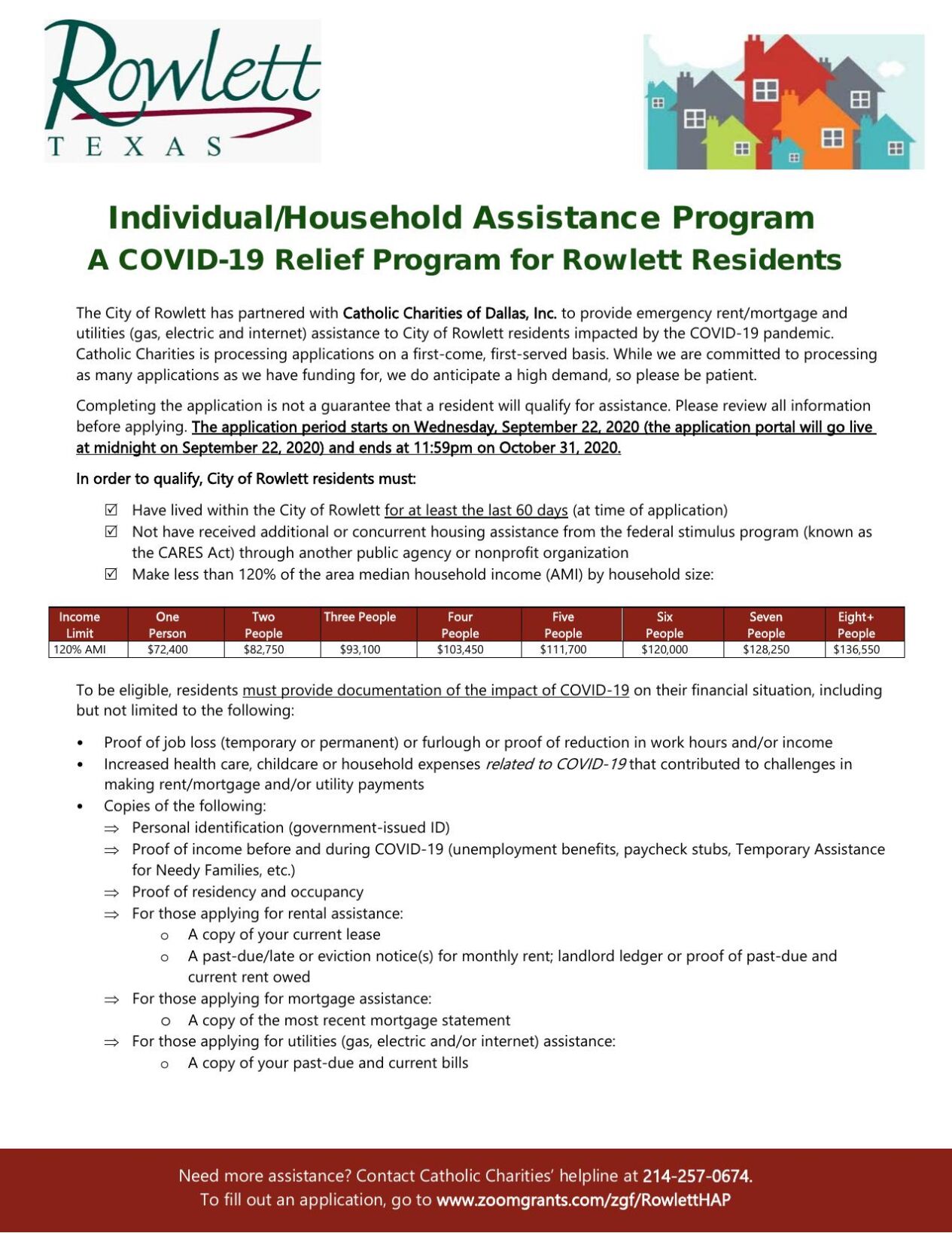 Rowlett individual, household assistance program | Rowlett Lakeshore ...