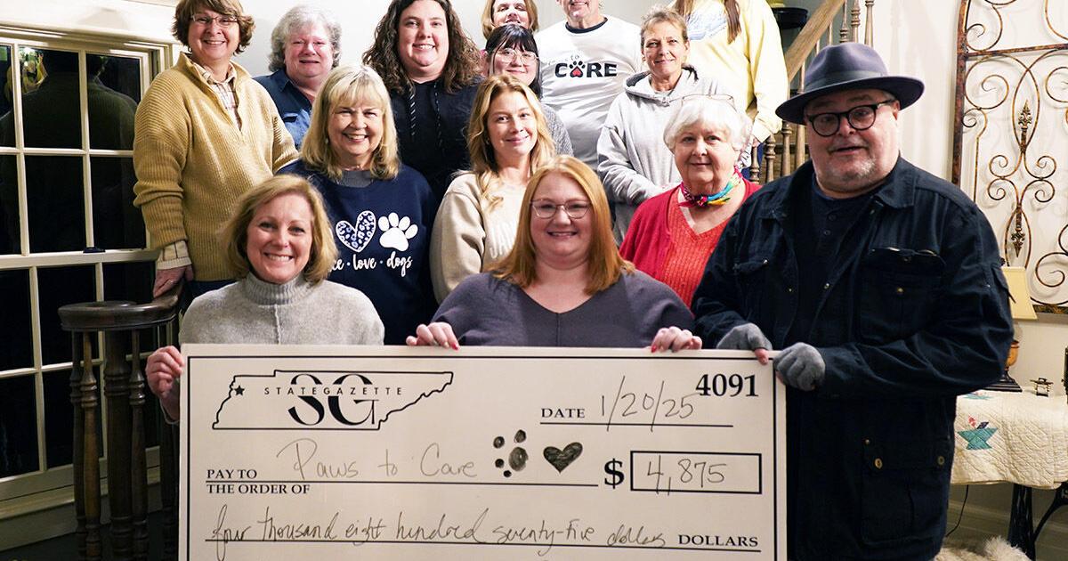 State Gazette presents $4,875 donation to Paws to Care | News ...