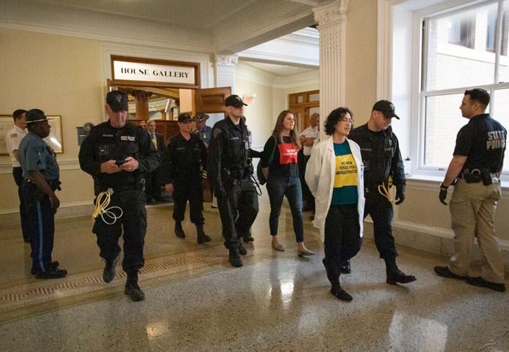 Fossil Fuel Protesters Arrested After Day Of Holding Empty Chamber ...