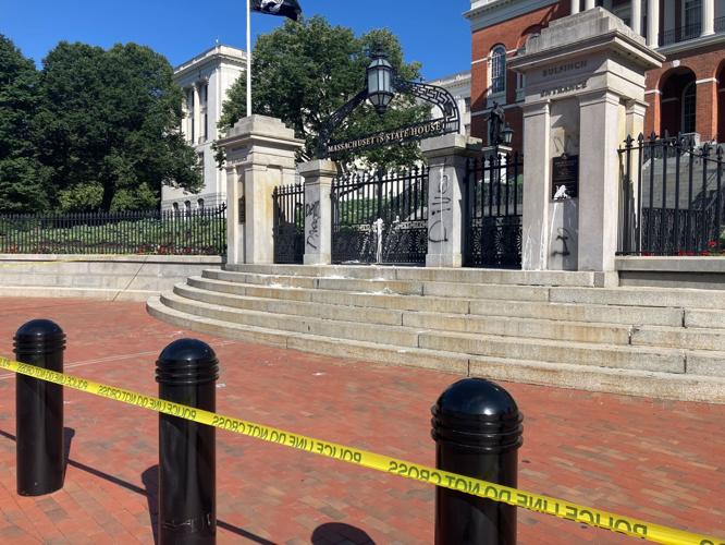 State House entrance vandalized overnight | Public Safety ...