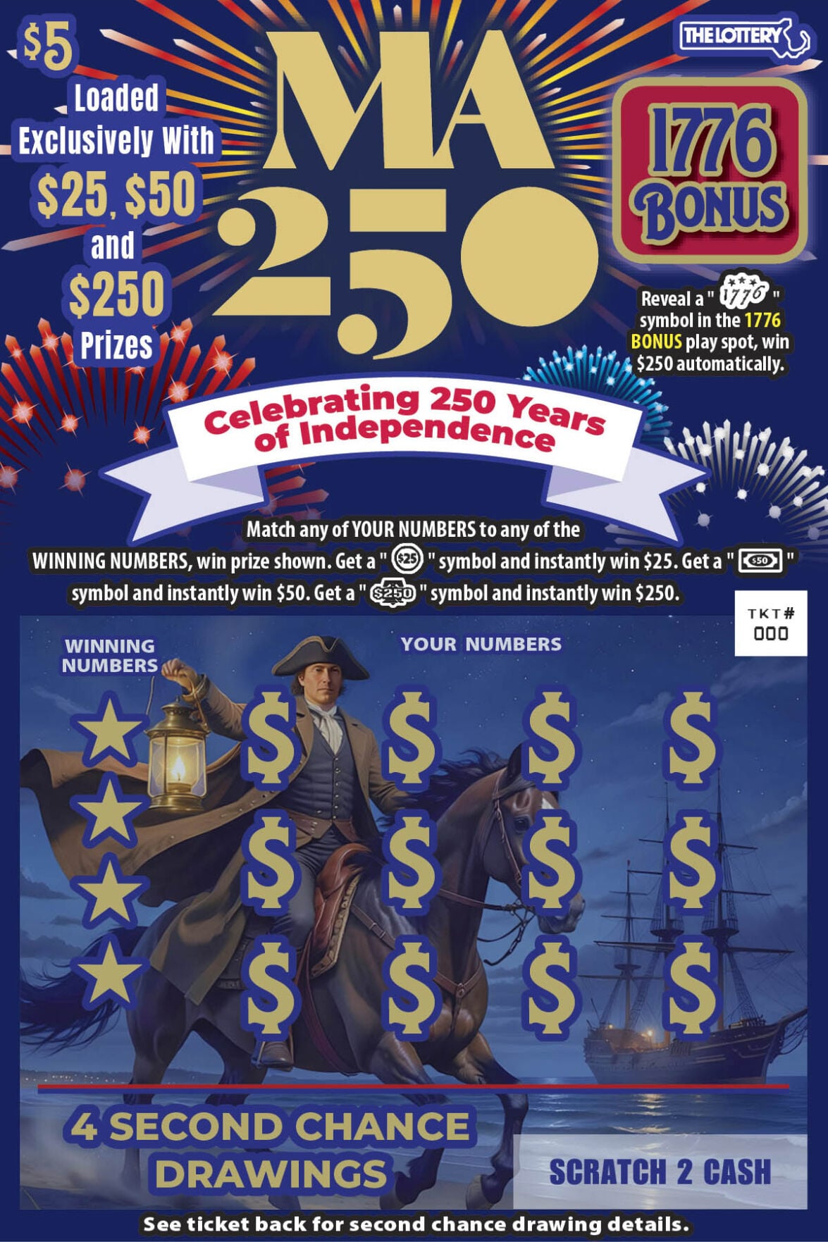 George and Martha honoring 250th - by handing out scratch tickets ...