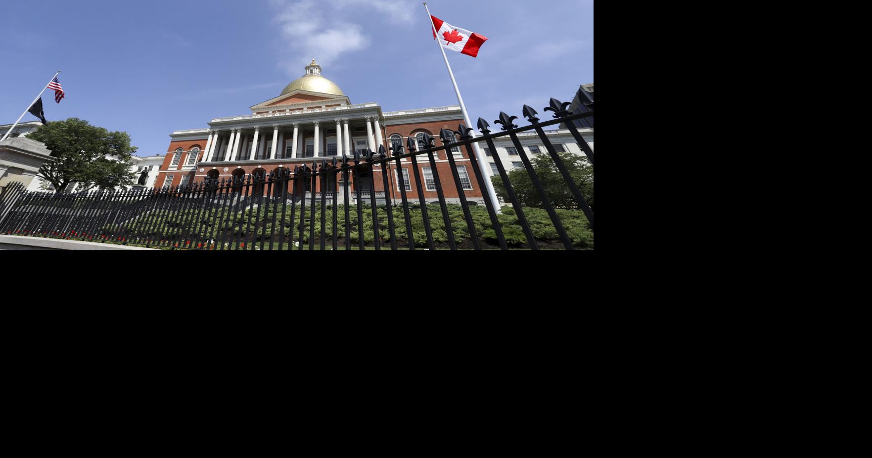 Canadian, American flags in front of State House | | statehousenews.com