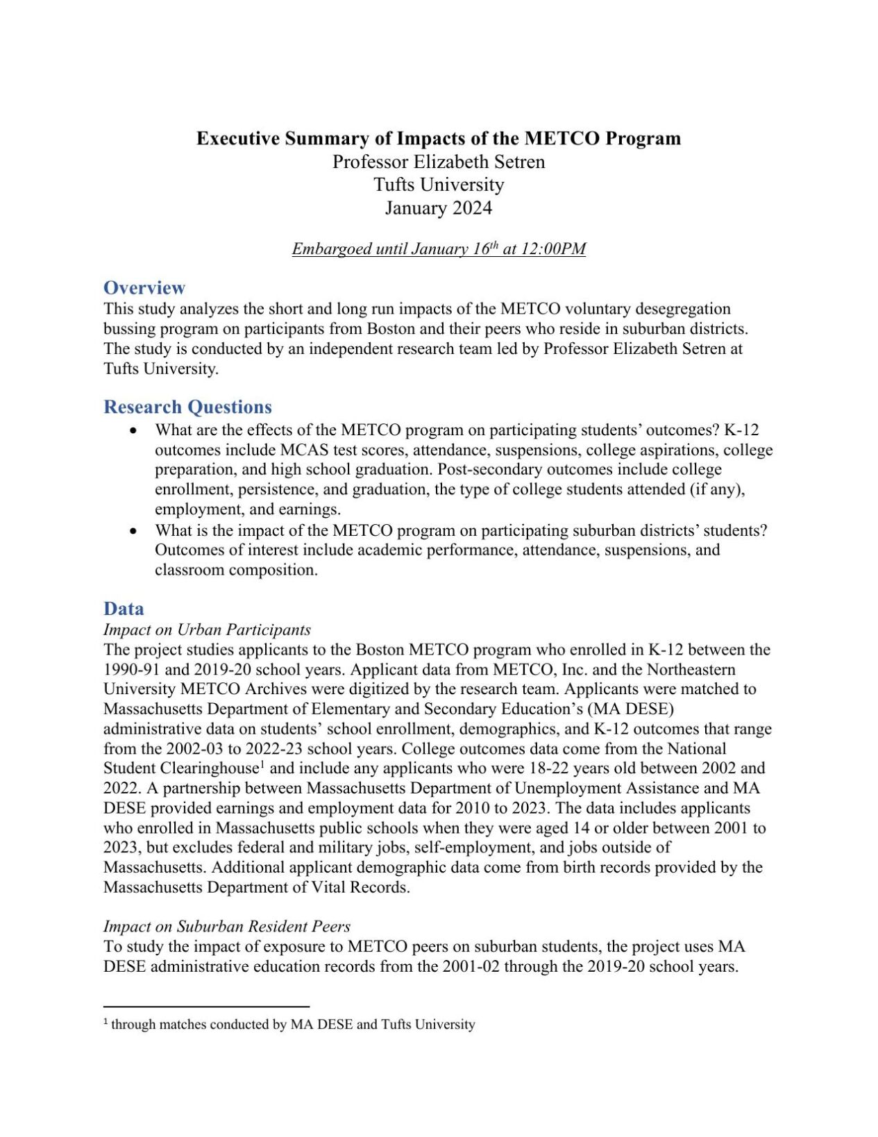 METCO Students Reaping Benefits, Research Shows | Education | statehousenews.com
