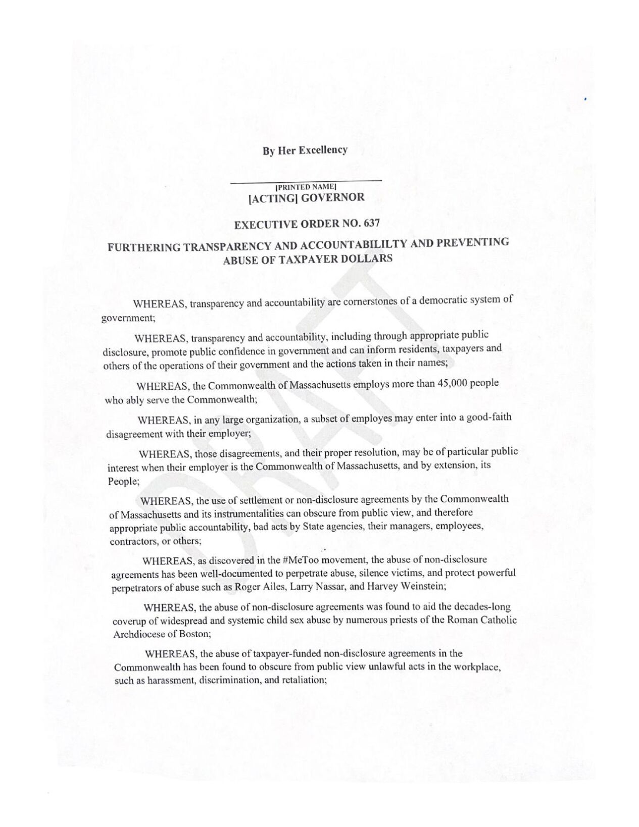 DiZoglio Drafted NDA Order While Healey Was Away | Executive Branch ...