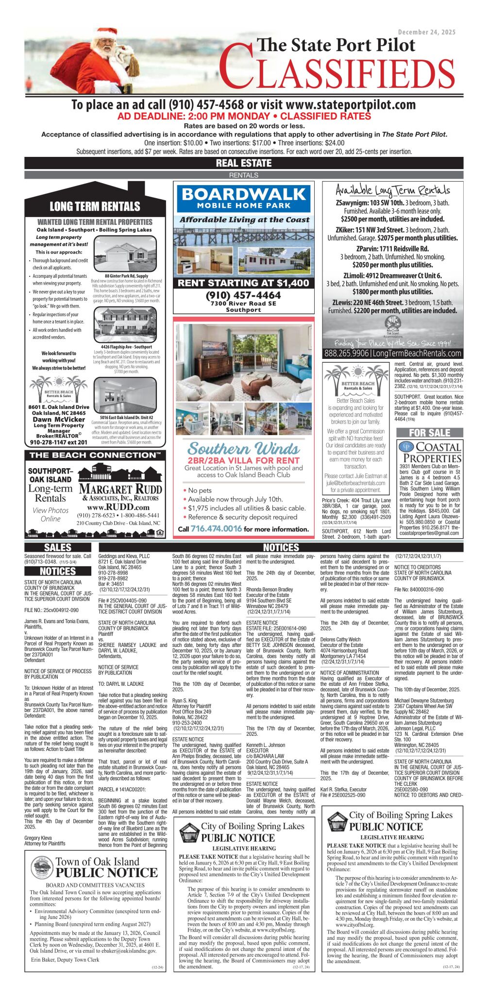 CLASSIFIEDS December 24 | Public Notices | stateportpilot.com