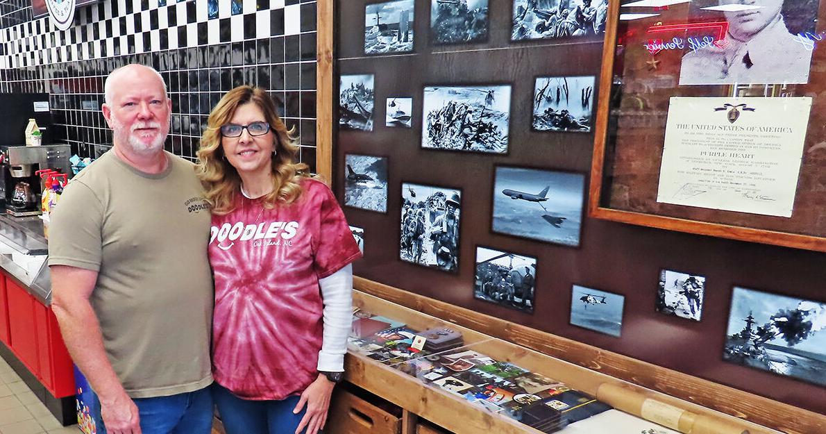 Oak Island business honors veterans with display | Community Focus ...