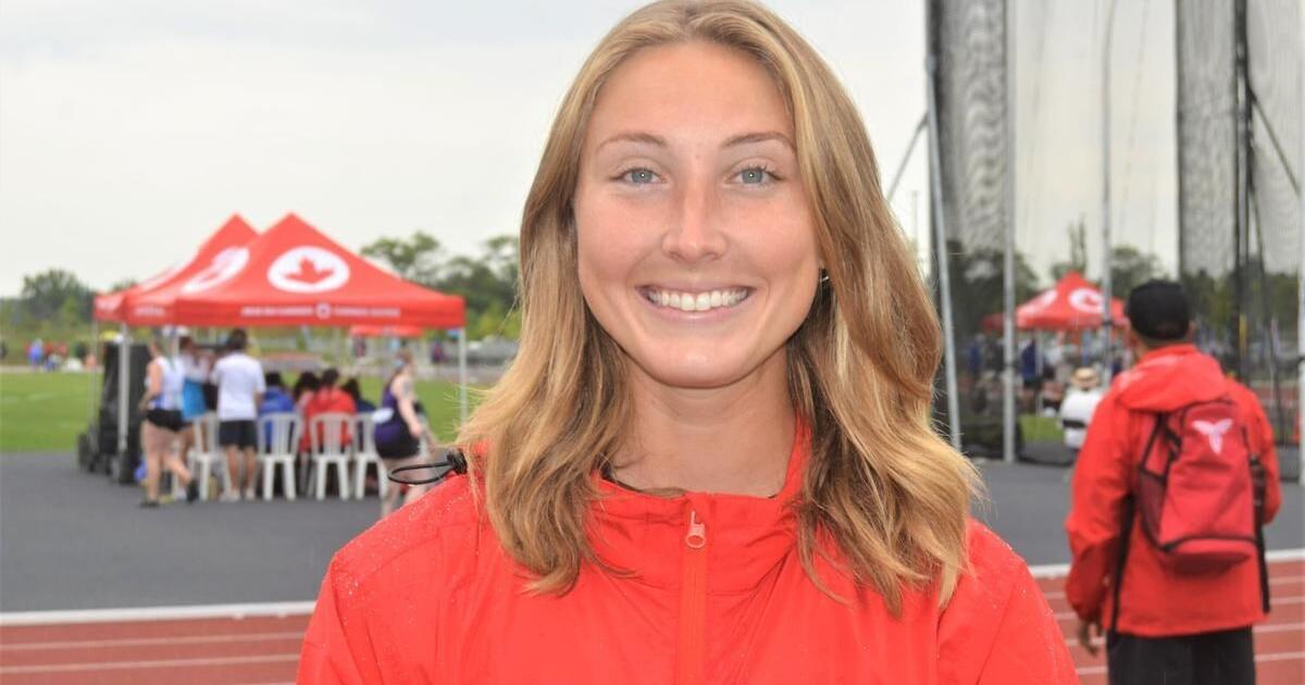 Grace Tennant competing in discus, shot put at Canada Summer Games