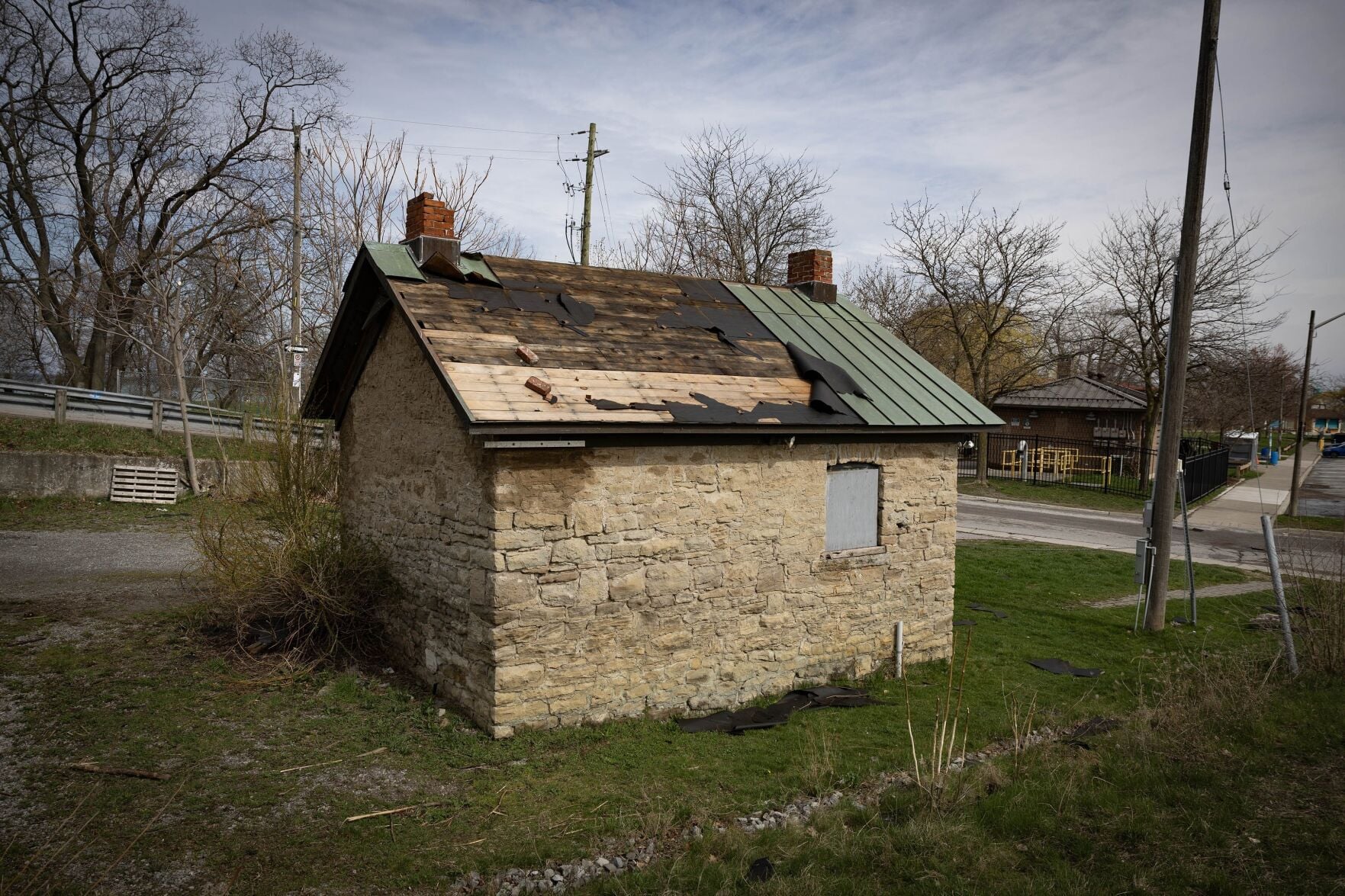 Historic Port Dalhousie jail roof stripped for metal