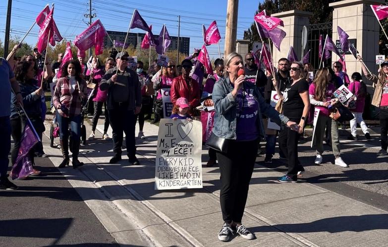 ‘This is for the kids’: CUPE support workers strike to close most ...