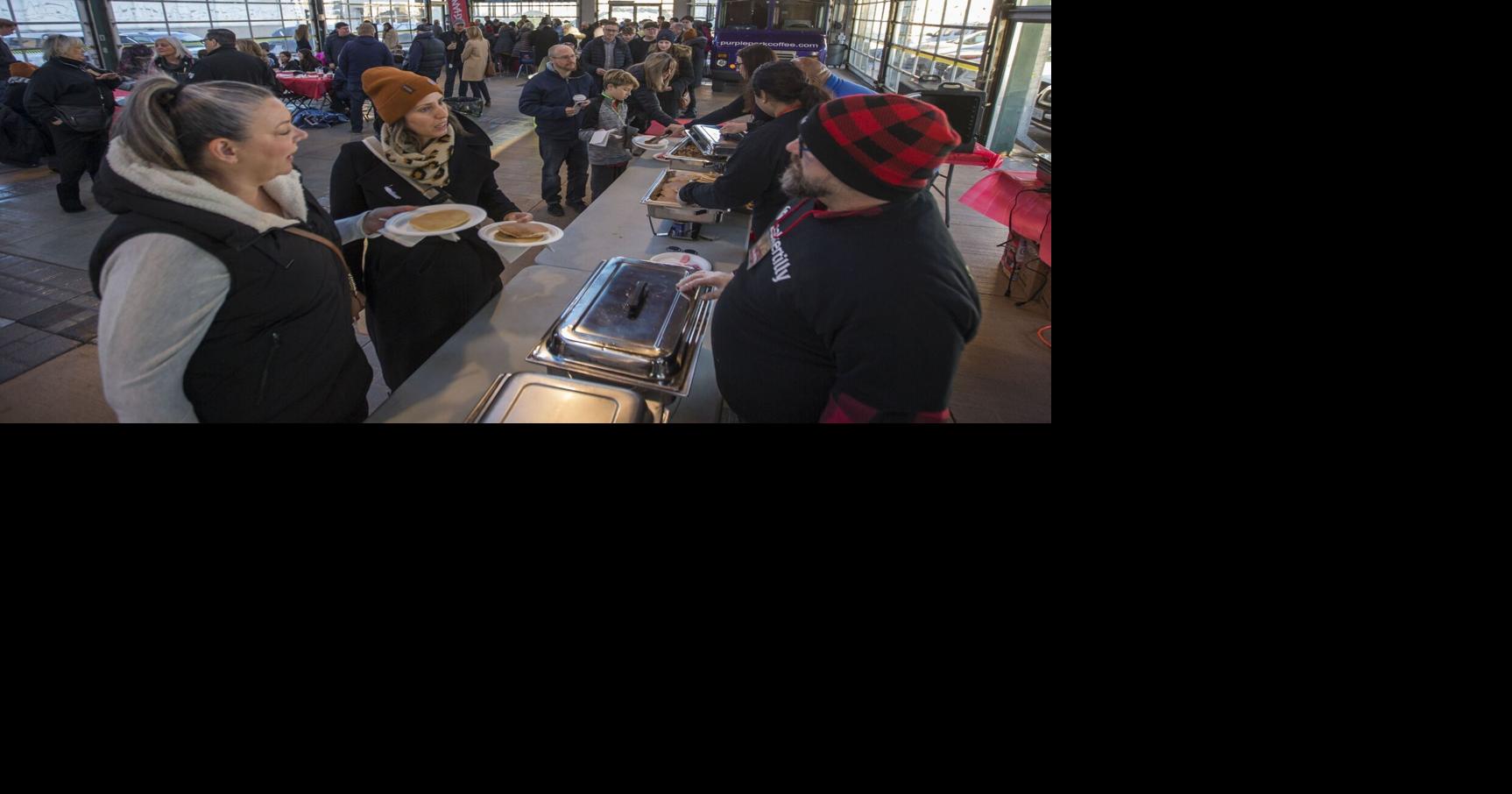 Photos: Pancakes add a stack of support to homeless relief efforts