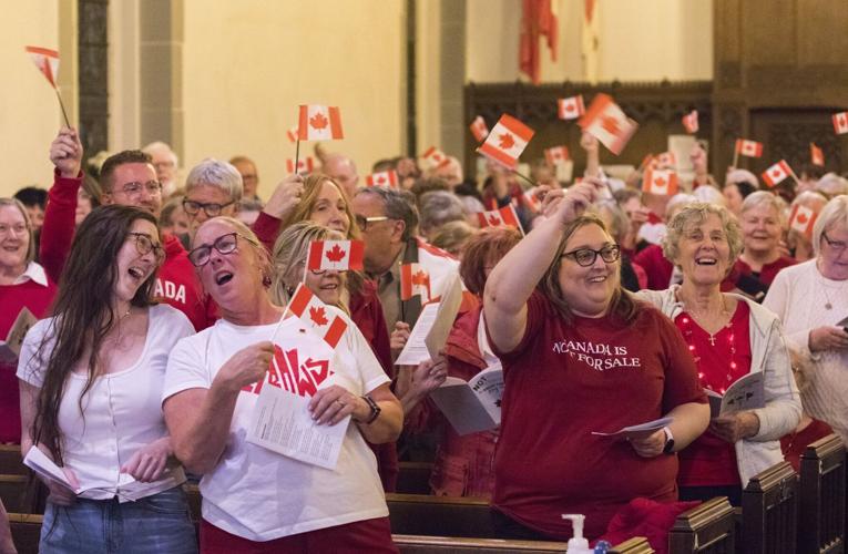 Singalong gives elbows up to Trump’s 51st state shenanigans