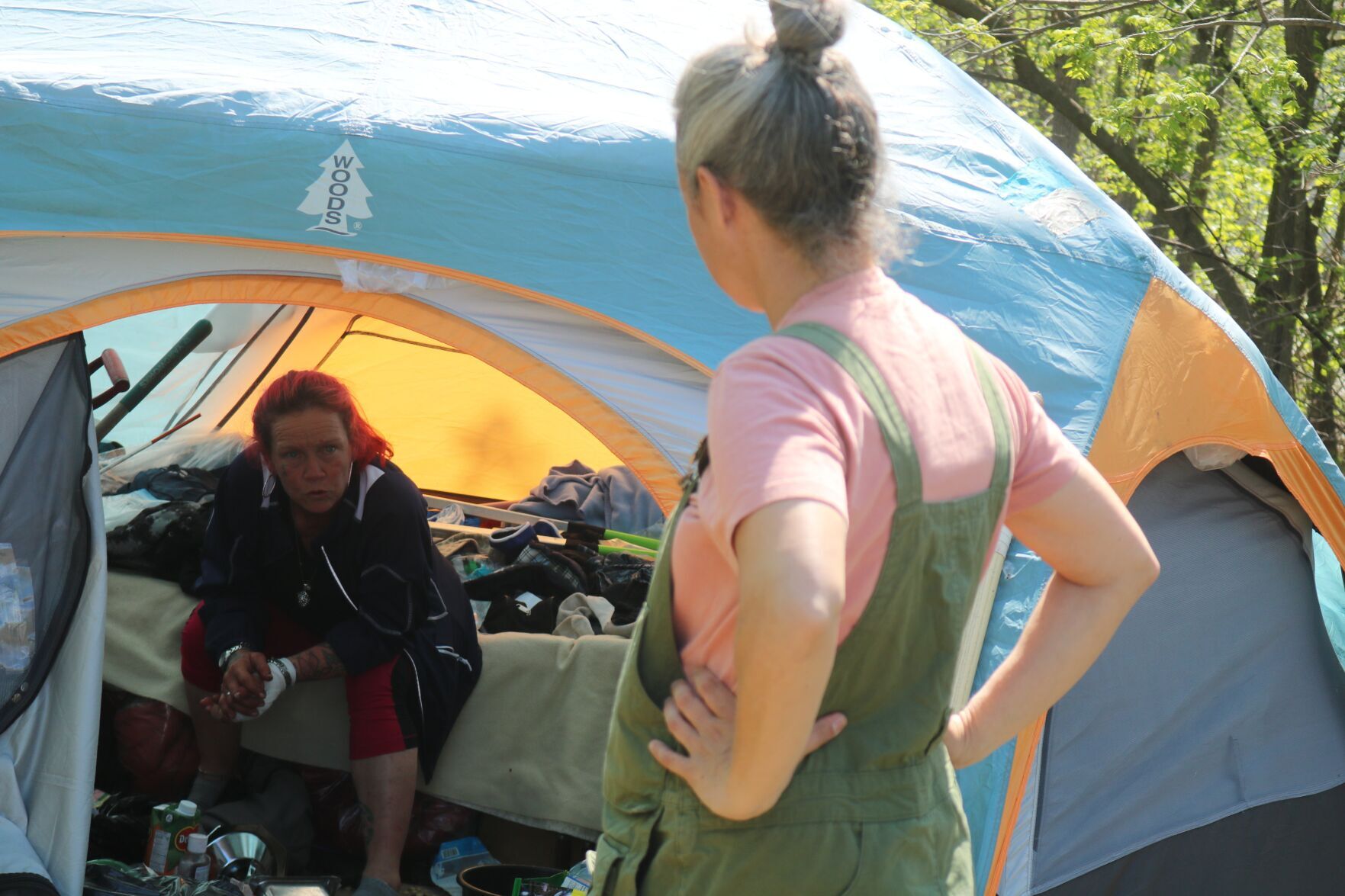 City did not threaten eviction for unhoused woman