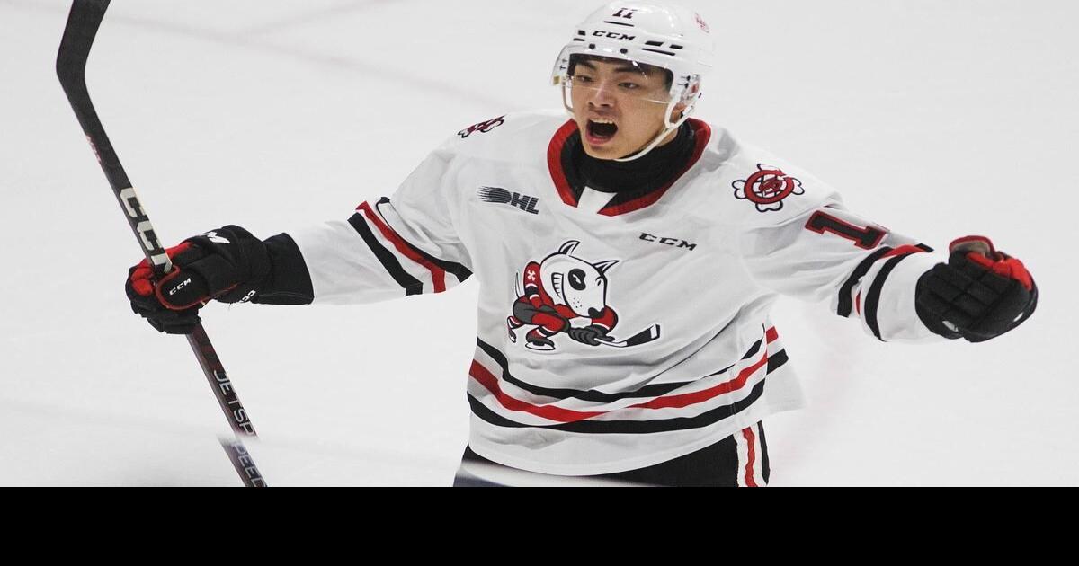 Niagara IceDogs contingent cheers on Kevin He at NHL draft